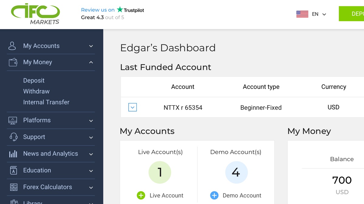 Internal Transfer Between Accounts | IFCM